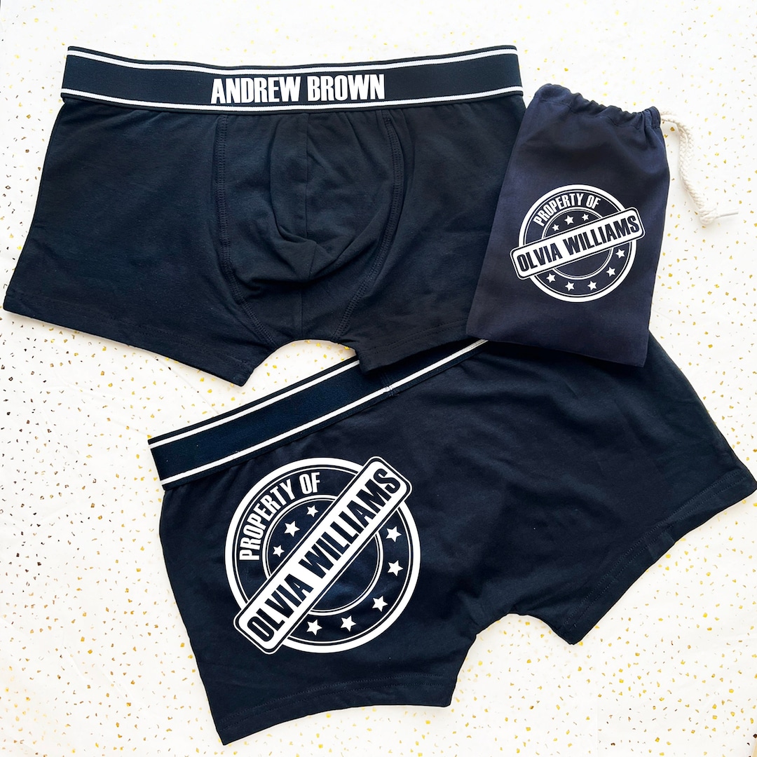 Personalized Property of Boxer Briefs, Anniversary Gift for Him - Etsy