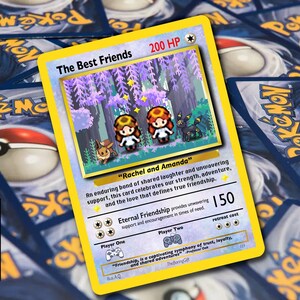 Custom Best Friend Pokemon Card Gift for Her Gamer Girl Present - Etsy