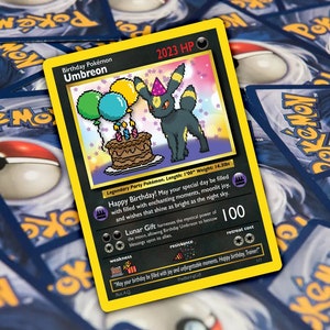 Custom Birthday Pokemon Card - Umbreon Design - Perfect Gift Idea for ...
