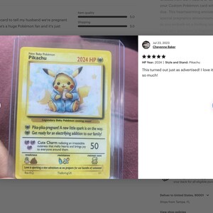Pokemon Pregnancy Card Pikachu and Charmander Design Custom Pokemon ...