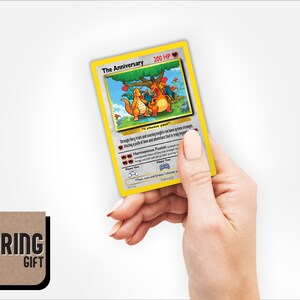 Charizard Anniversary Pokemon Card Gift for Him or Her, Wedding or ...