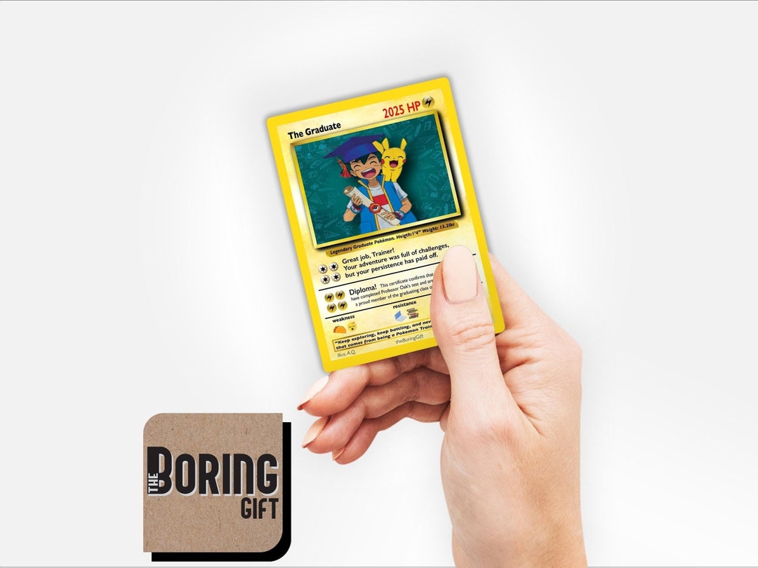 Pikachu Graduation Card - Class of 2025 - Handmade Pokemon Gift for Him ...