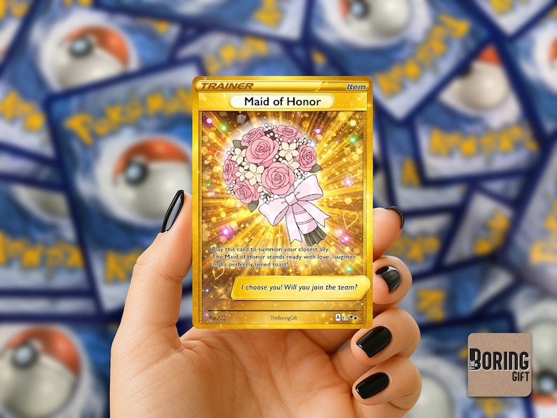 Pokemon Trainer Groomsmen Card - Custom Bridal Party Gift - Etsy