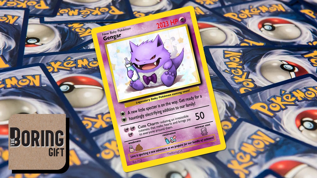 Pokemon Pregnancy Card - Gengar Design - Custom Pokemon Card ...