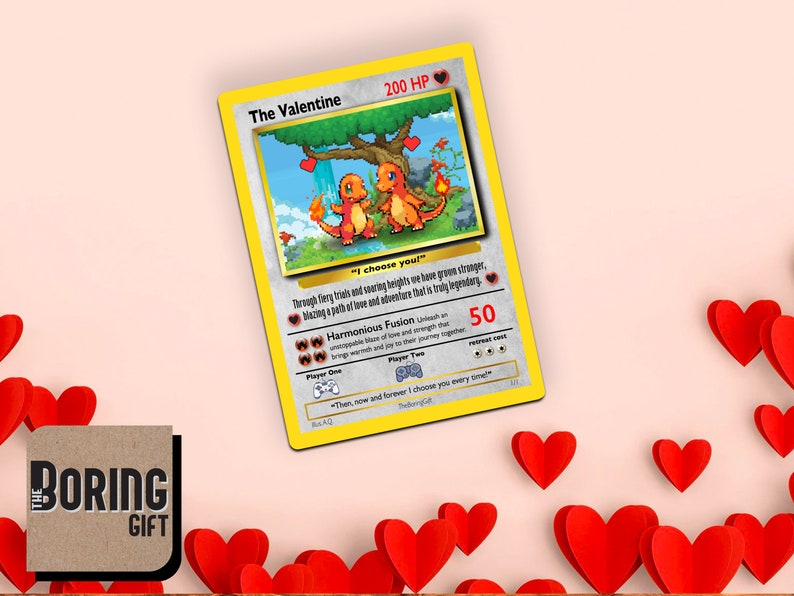 Pokemon Anniversary Card, Charmander Valentine, Custom Pokemon Card ...