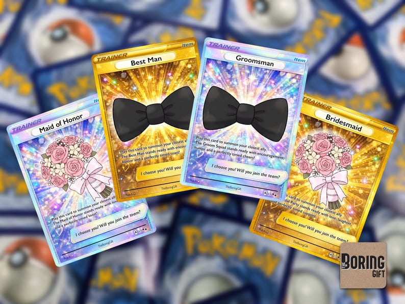 Pokemon Trainer Groomsmen Card - Custom Bridal Party Gift - Etsy