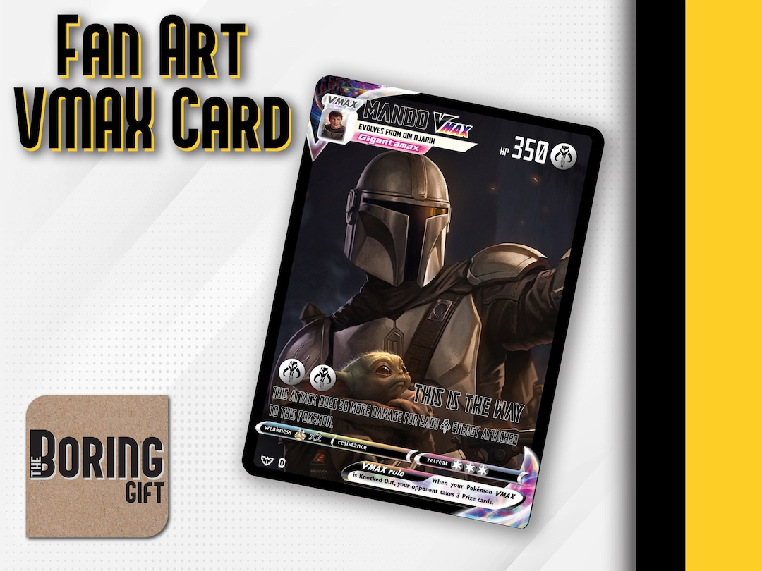The Mandalorian Vmax Pokemon Card, Pedro Pascal Gift - Etsy