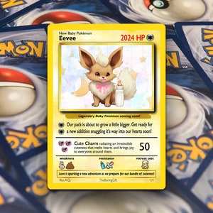 Pokemon Pregnancy Card - Pikachu and Charmander Design - Custom Pokemon ...
