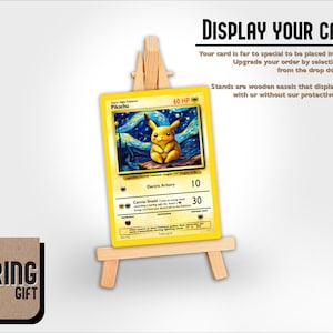 Pikachu Starry Night Pokemon Card Gift for Him or Her, Vincent Van Gogh ...