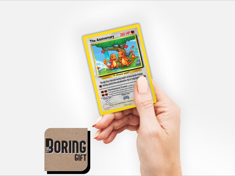 Pokemon Anniversary Card, Charmander Valentine, Custom Pokemon Card ...