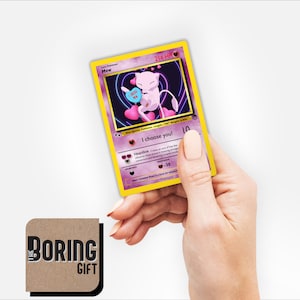 Valentine Mew Card for Him or Her, Romantic Pokemon Gift - Etsy
