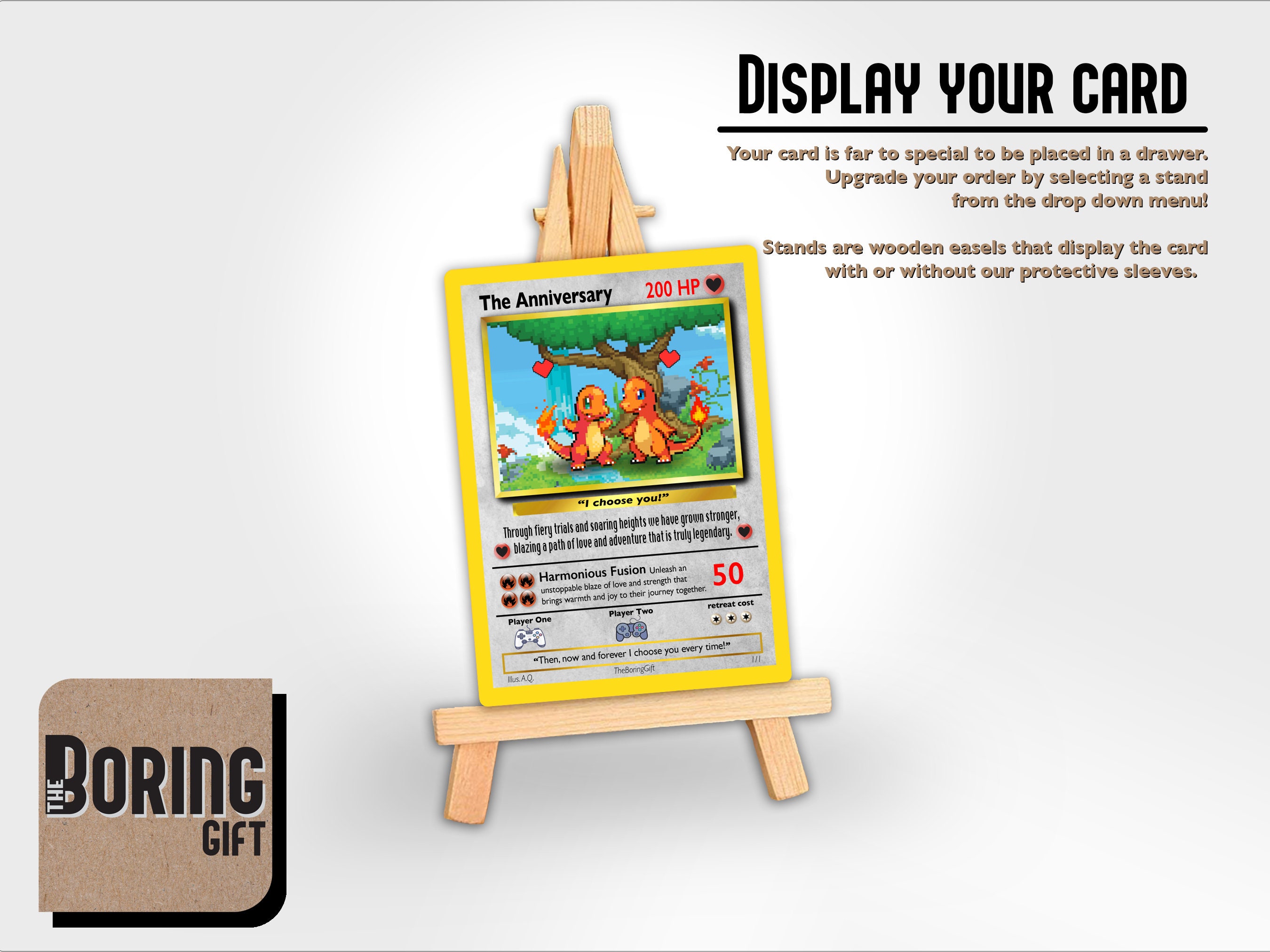 Pokemon Anniversary Card, Charmander Valentine, Custom Pokemon Card ...