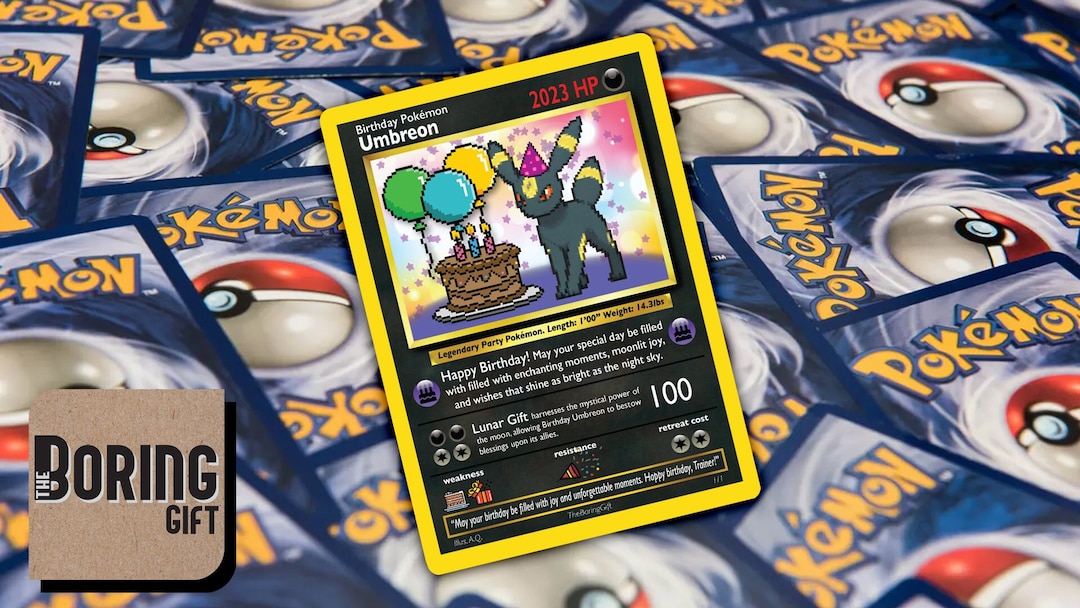 Custom Birthday Pokemon Card - Umbreon Design - Perfect Gift Idea for ...