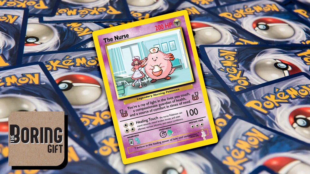 Nurse Pokemon Card Gift for Him or Her - Nursing Gift for RN - Pokemon ...