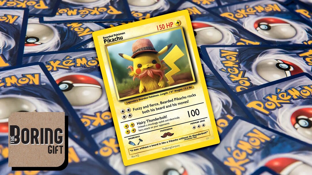 Rare Bearded Pikachu Pokemon Card - Shock Your Opponents With Style ...