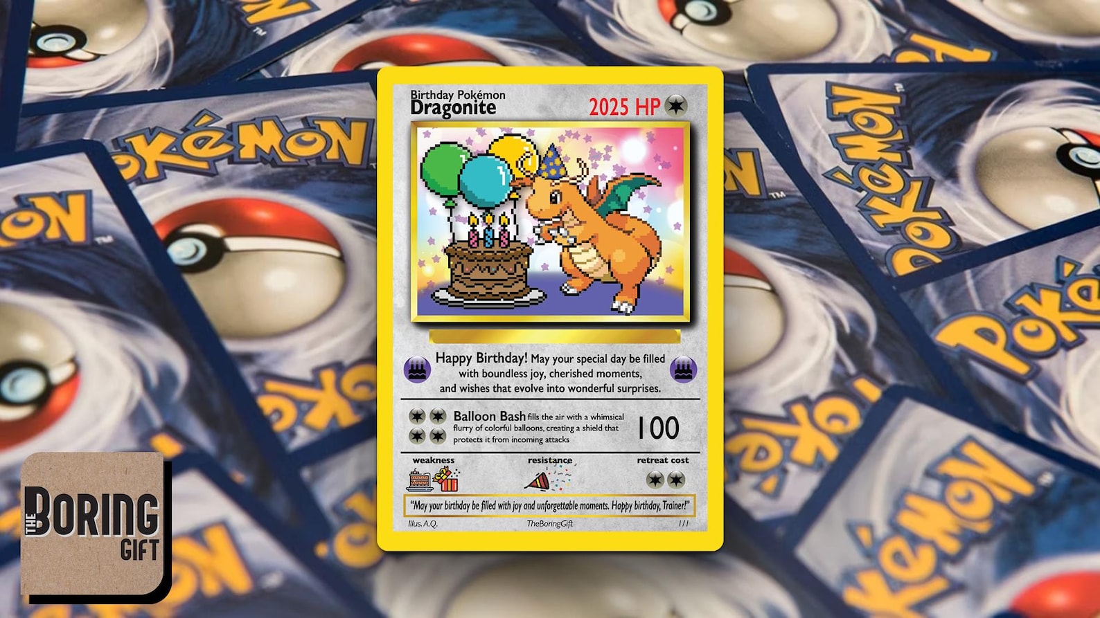 Custom Birthday Pokemon Card - Dragonite Design - Perfect Gift Idea for ...