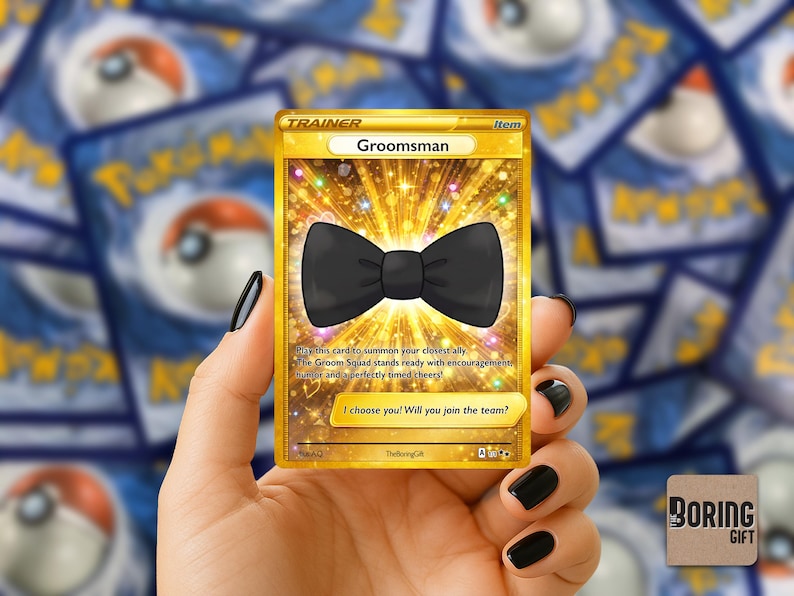 Pokemon Trainer Groomsmen Card - Custom Bridal Party Gift - Etsy