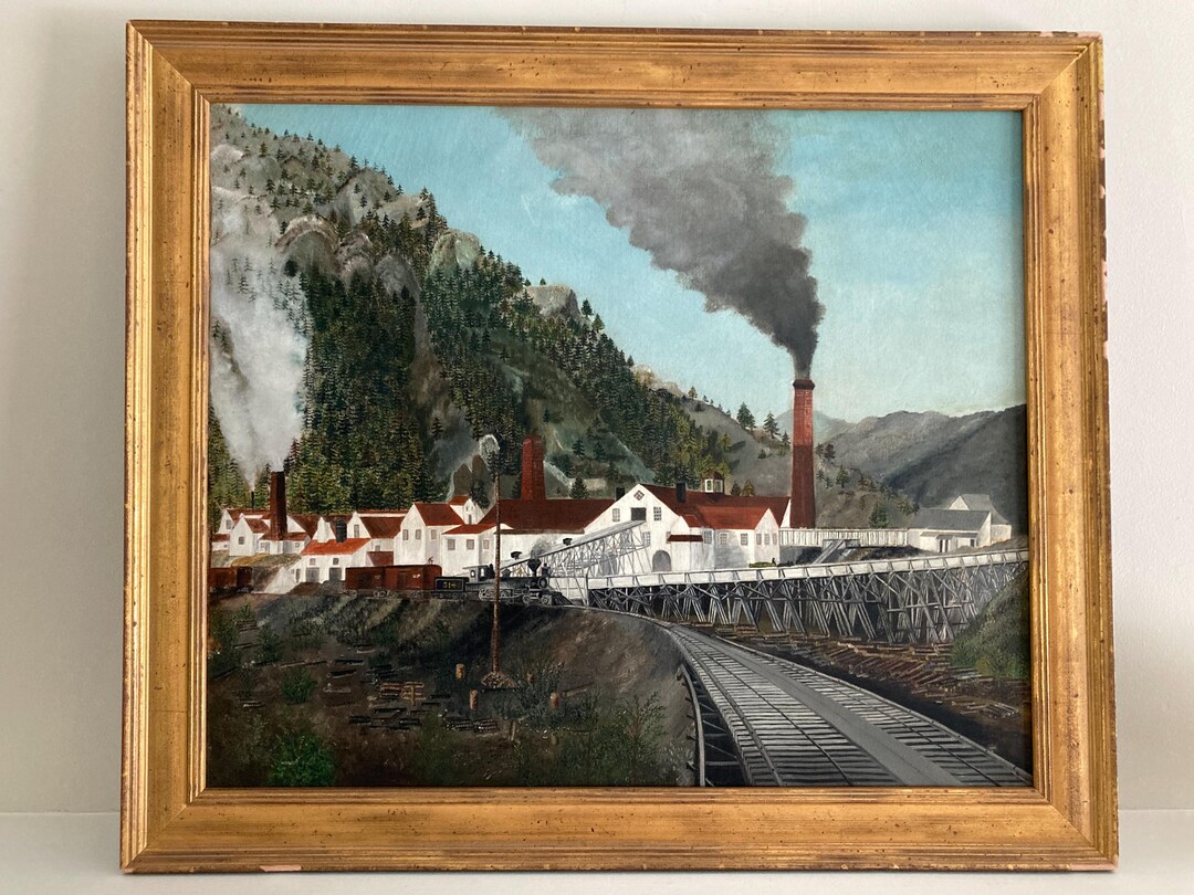 Union Pacific Shay Locomotive With Early Logging Village, Circa 1890's ...
