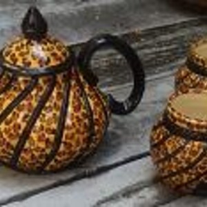 Custom Spiral LEOPARD PRINT Teapot, Exotic Ceramic Teapot, Leopard ...