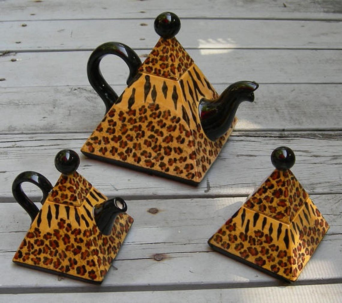 Custom Exotic LEOPARD PRINT/TIGER Teapot Set Hand Painted - Etsy