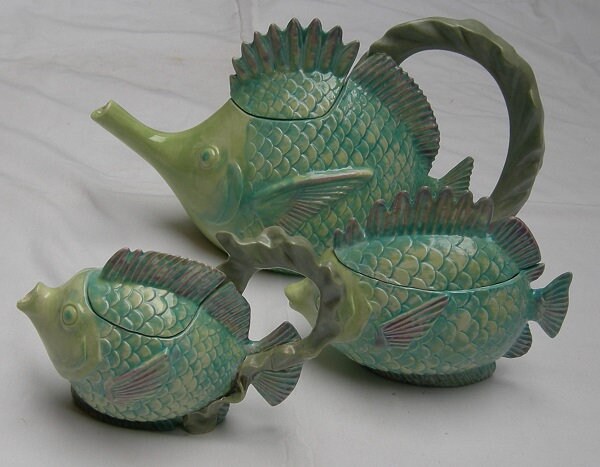 Custom Tropical Fish Tea Set Hand Painted Fish Teapot - Etsy