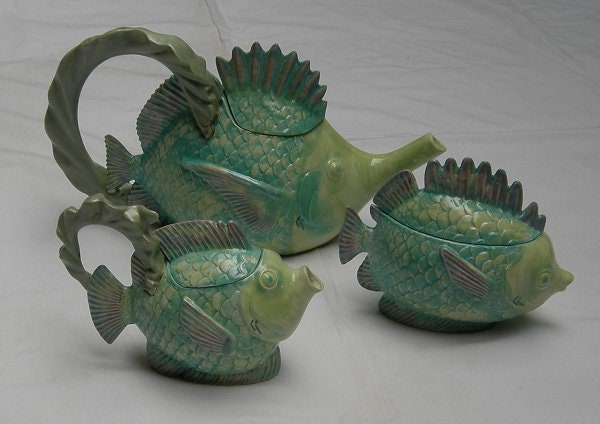 Custom Tropical Fish Tea set Hand Painted Fish Teapot | Etsy