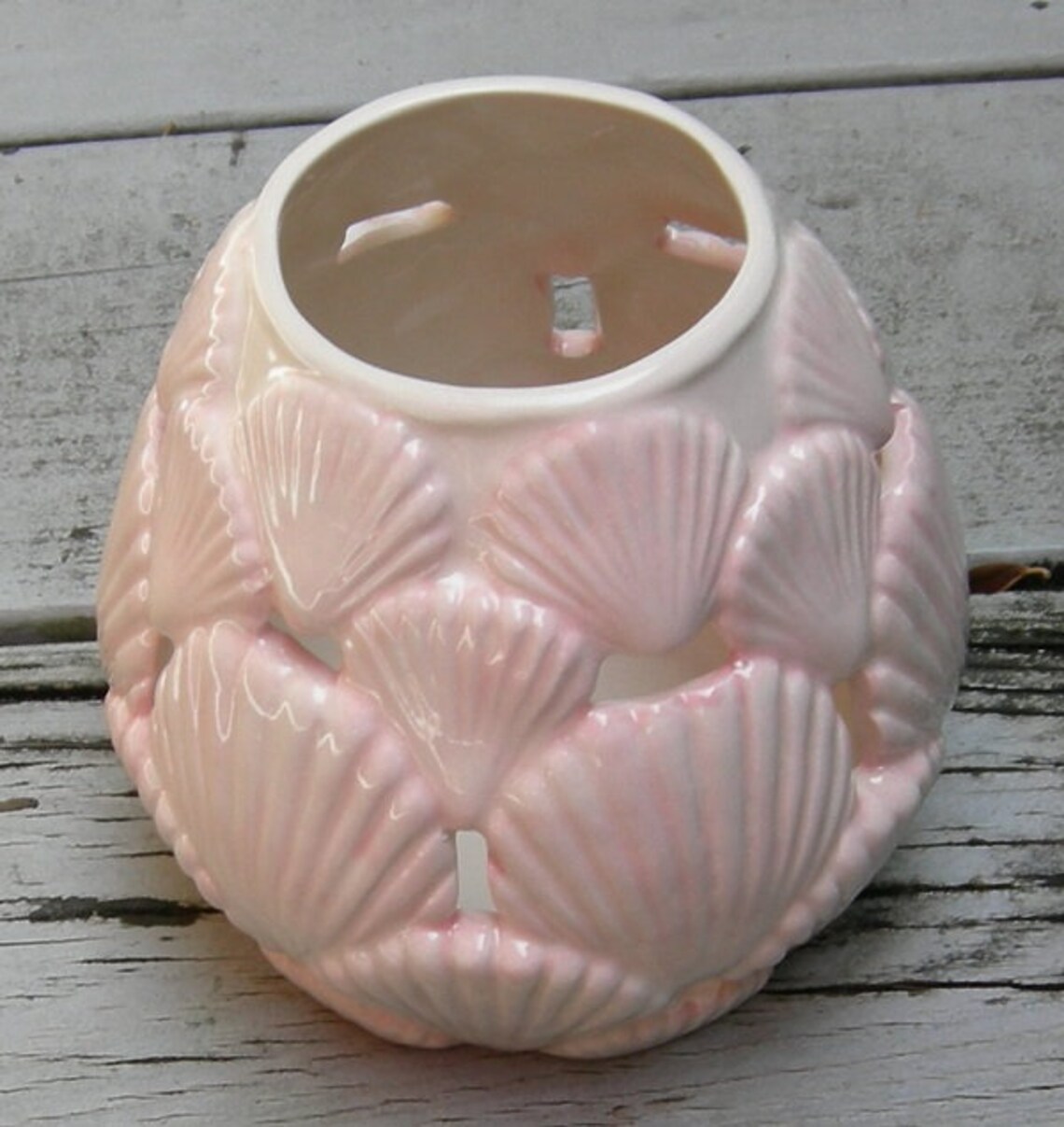 Custom Seashell Lantern/ceramic Sea Shell Candle Base/sea Shore Candle ...