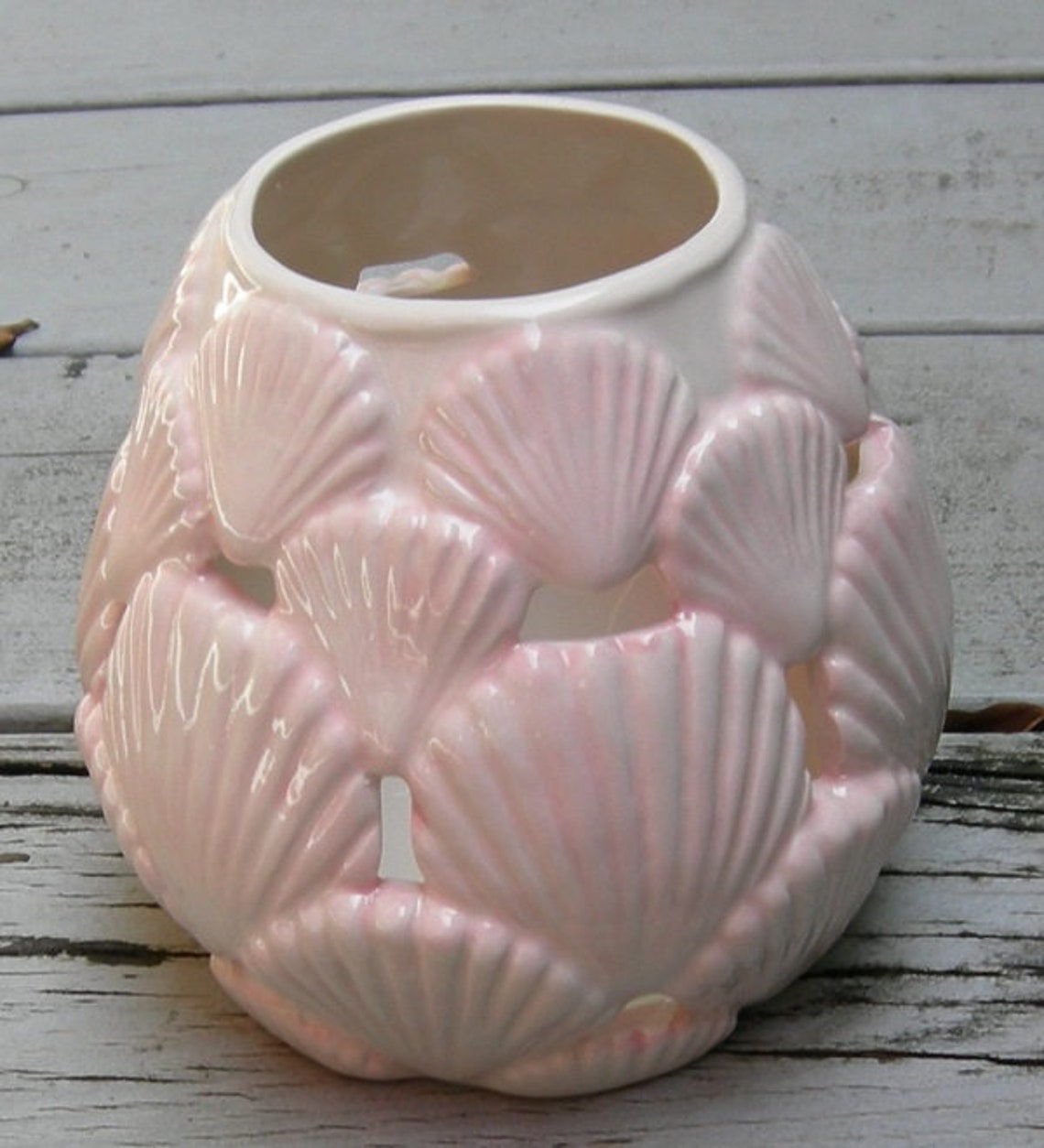 Custom Seashell Lantern/ceramic Sea Shell Candle Base/sea Shore Candle ...