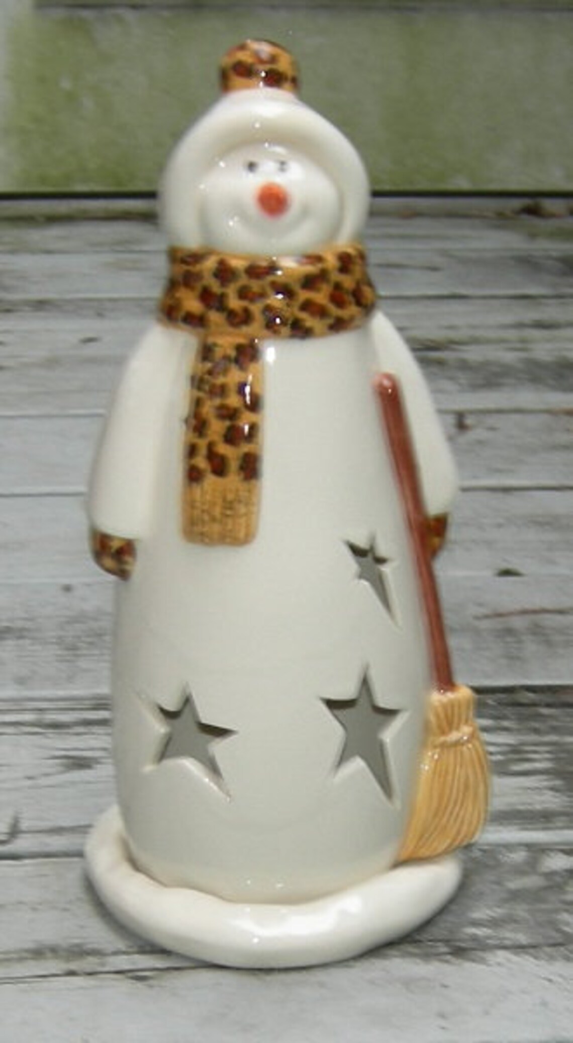 Custom Primitive Snowman Pottery Lantern Ceramic Snowman - Etsy