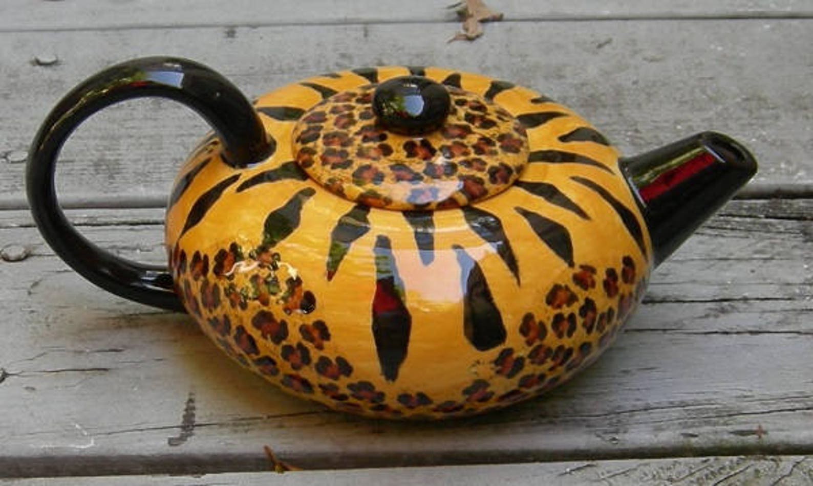 Custom Exotic LEOPARD PRINT/TIGER Teapot Hand Painted - Etsy
