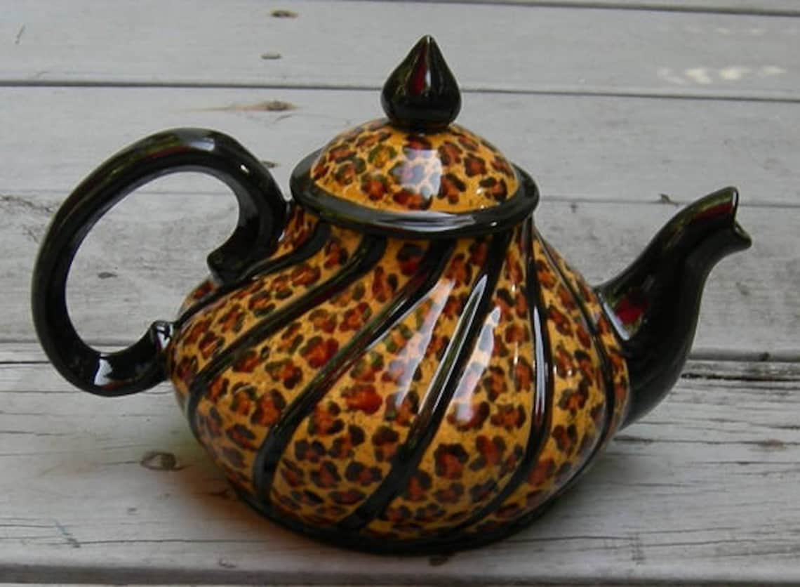 Custom Spiral LEOPARD PRINT Teapot Exotic Ceramic Teapot - Etsy Australia