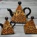 Custom Exotic LEOPARD PRINT/TIGER Teapot Set, Hand Painted, Pyramid ...