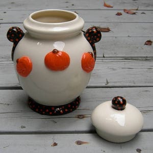 SASSY PUMPKIN Cookie/treat/biscuit Jar, Ceramic Cookie Jar, Halloween ...