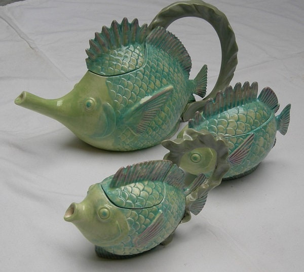 Custom Tropical Fish Tea set Hand Painted Fish Teapot | Etsy