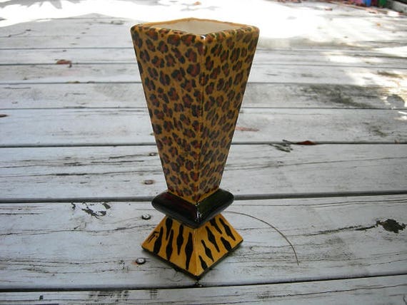 Custom Exotic LEOPARD PRINT/TIGER Modern Vase/candle Base - Etsy