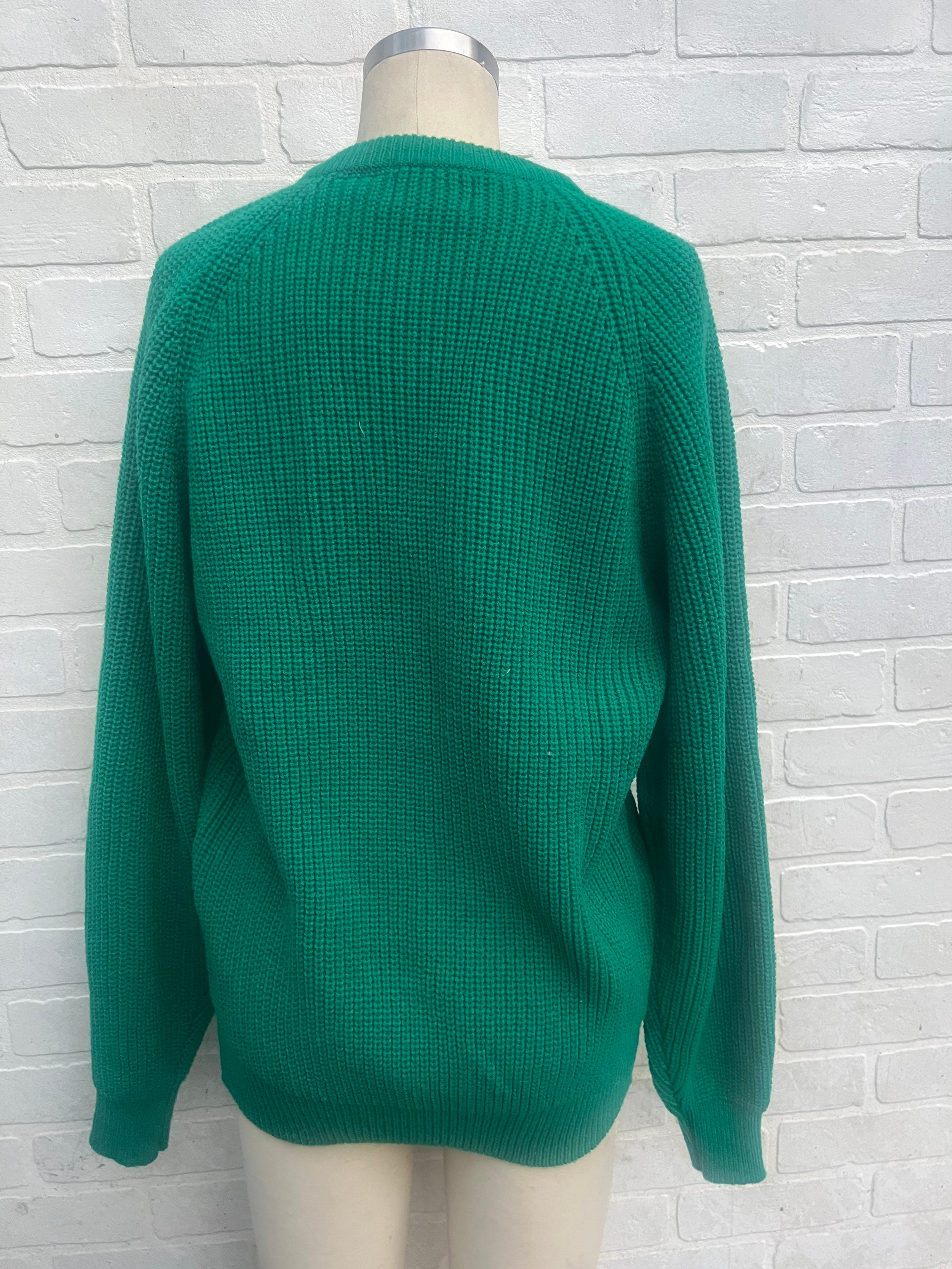 Vintage Green Knit Sweater. Green Holiday Sweater. Christmas Knit ...