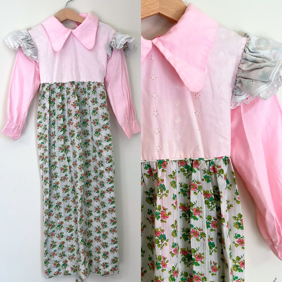 Vintage 1960s Pink Floral Dress. Floral Pink Dress. Valentines Pink ...
