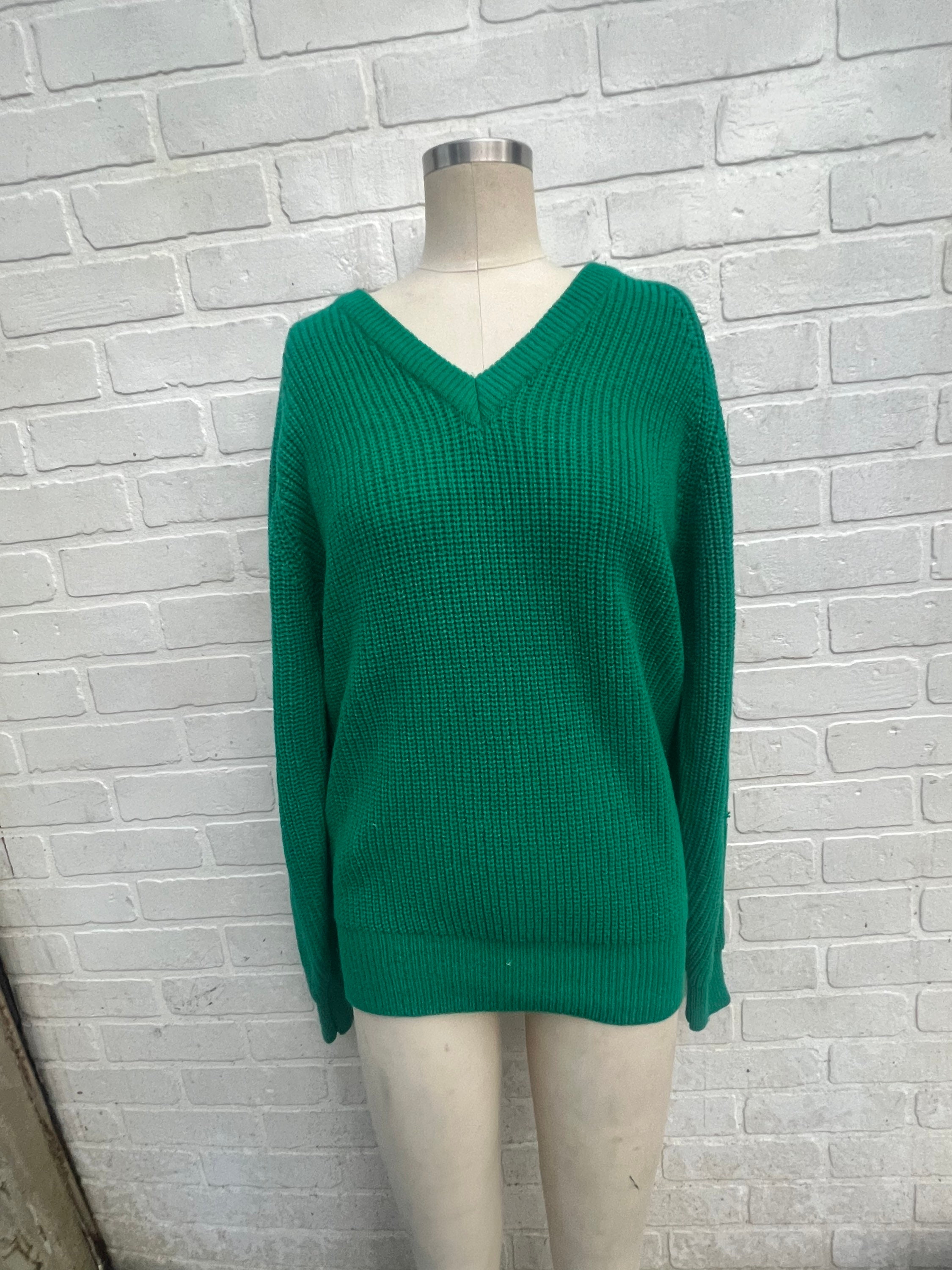 Vintage Green Knit Sweater. Green Holiday Sweater. Christmas Knit ...