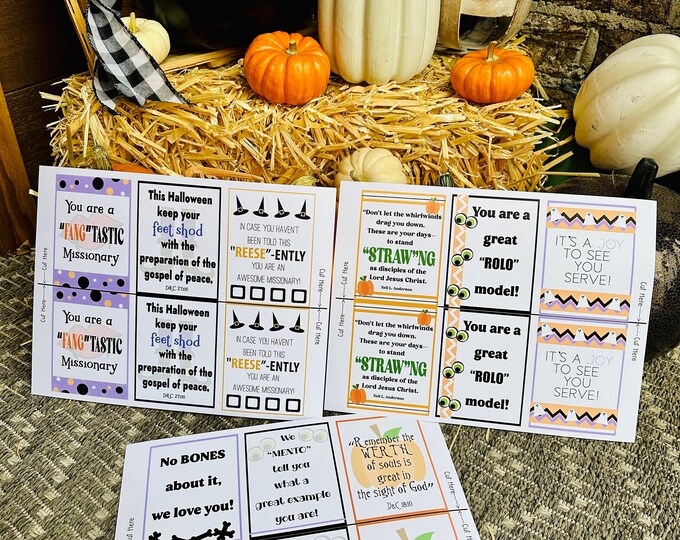 LDS Missionary Halloween Printable Treat Tags set of 9 - Etsy