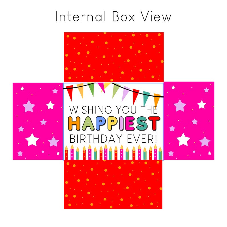 Happy Birthday Printable Box Decor for Care Package With Banner DIGITAL ...