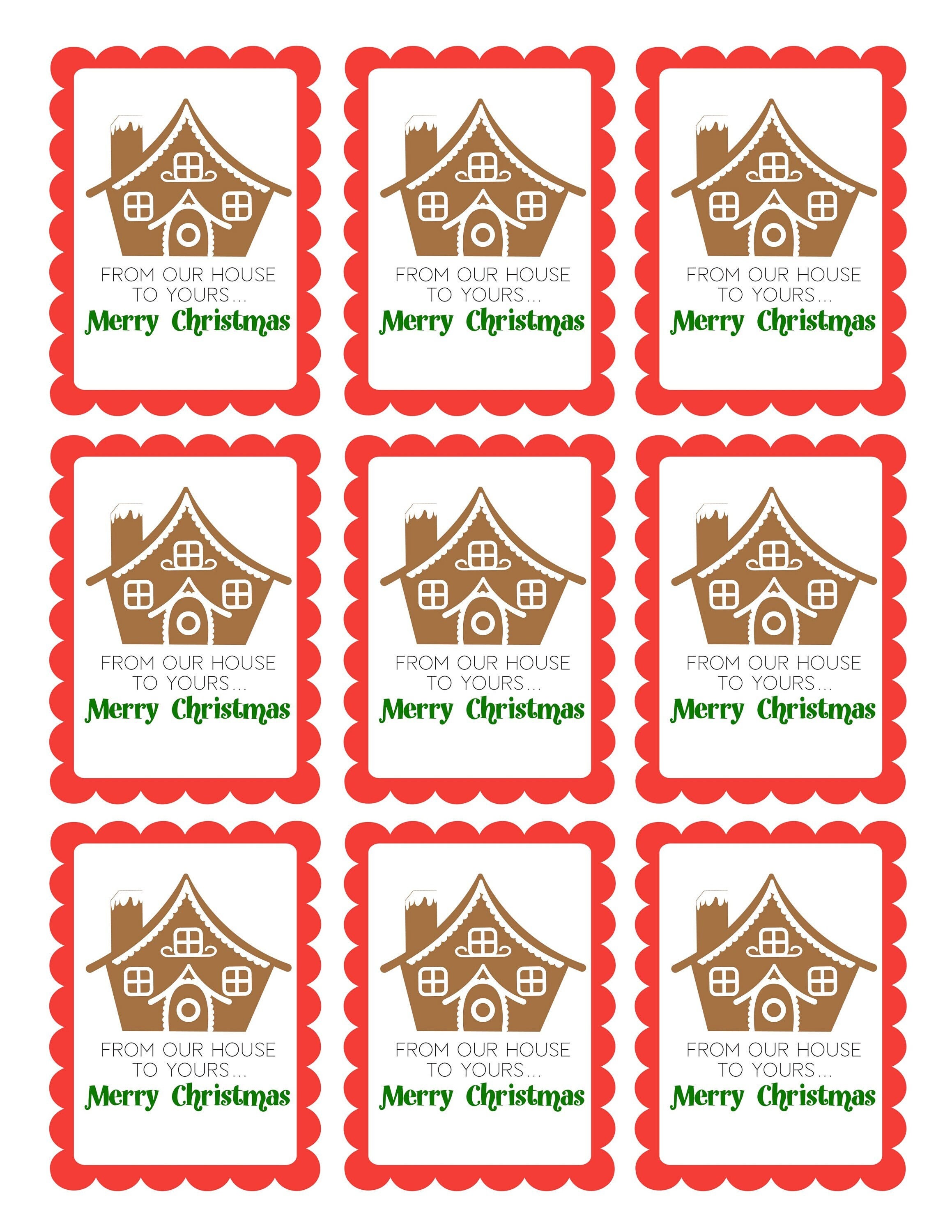 Printable Christmas Gift Tags (set of 4 Large and 9 Small Tags) - Etsy