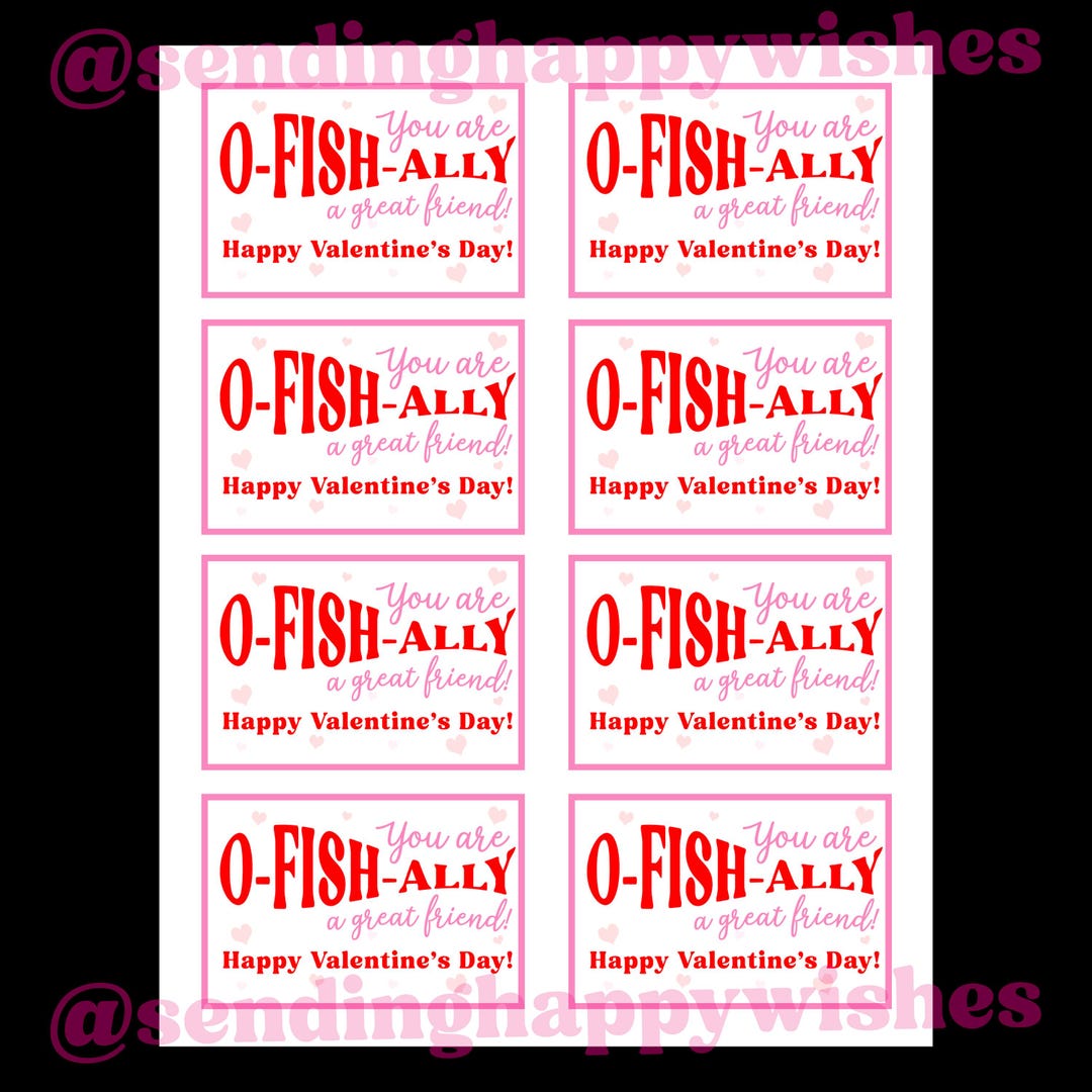 You Are O-FISH-ALLY a Good Friend PRINTABLE Valentine - Etsy