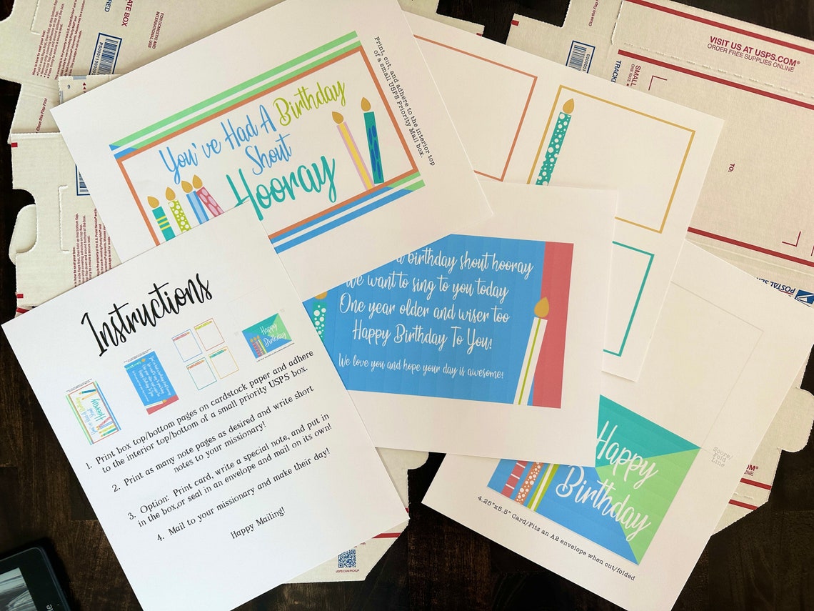 LDS Missionary USPS Birthday Box Decor pastel Colors - Etsy