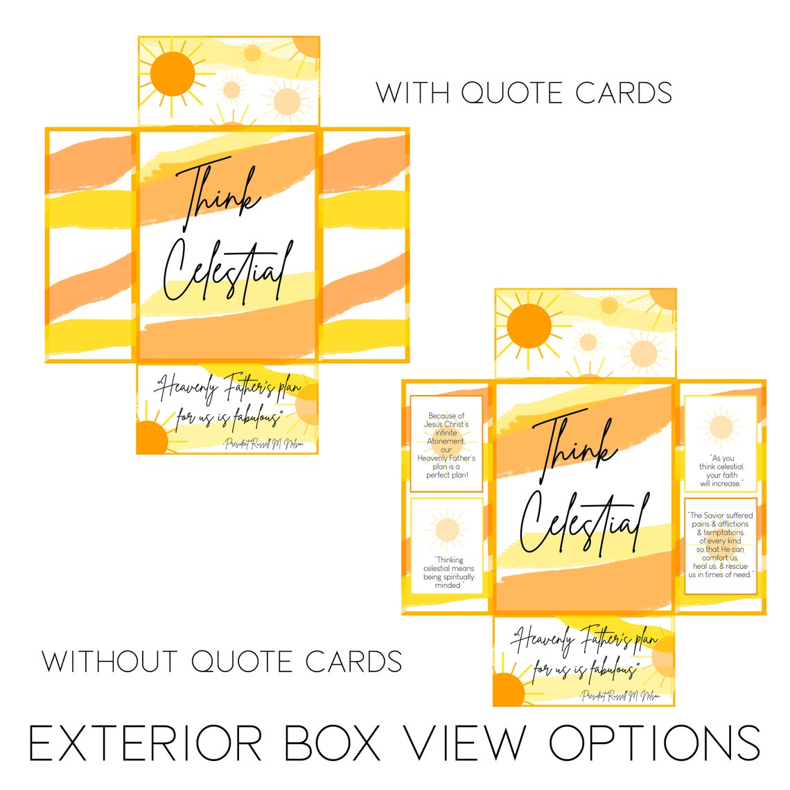 LDS Think Celestial Care Package Printable Decor Kit - Etsy