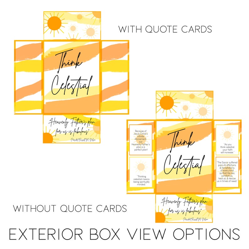 LDS Think Celestial Care Package Printable Decor Kit - Etsy