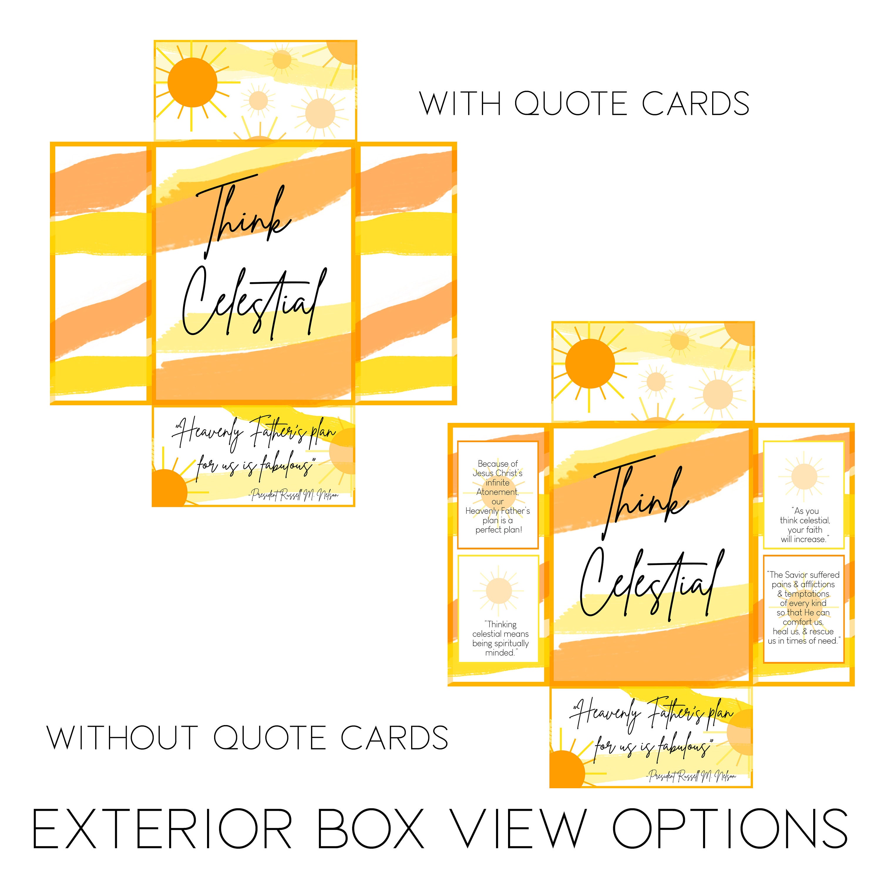 LDS Think Celestial Care Package Printable Decor Kit - Etsy