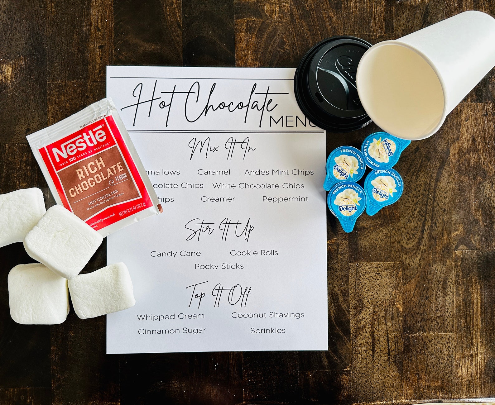 S'mores Bar & Hot Chocolate Bar Menus - Etsy