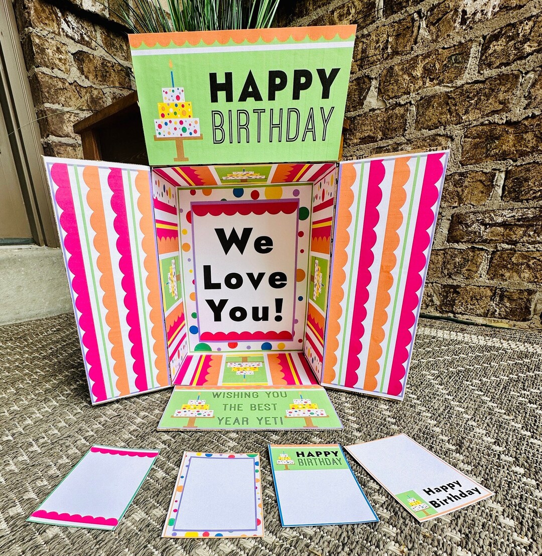 Birthday Cake Care Package Box Decor (PRINTABLE) - Etsy