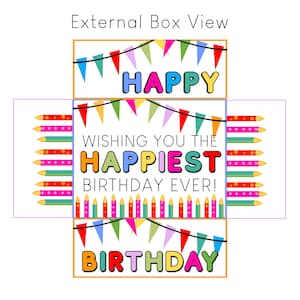 Happy Birthday Printable Box Decor for Care Package With Banner DIGITAL ...