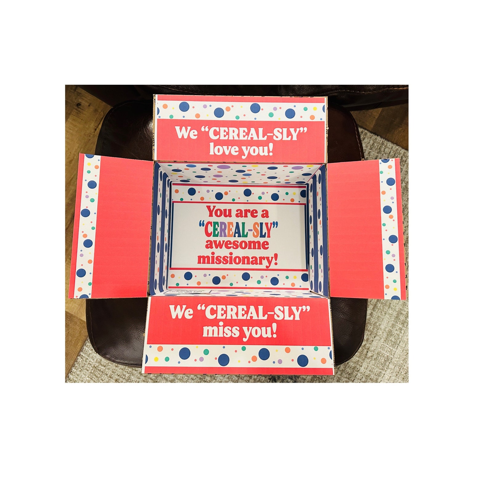 A "cereal-sly" Awesome LDS Missionary Printable Care Package Box Decor ...